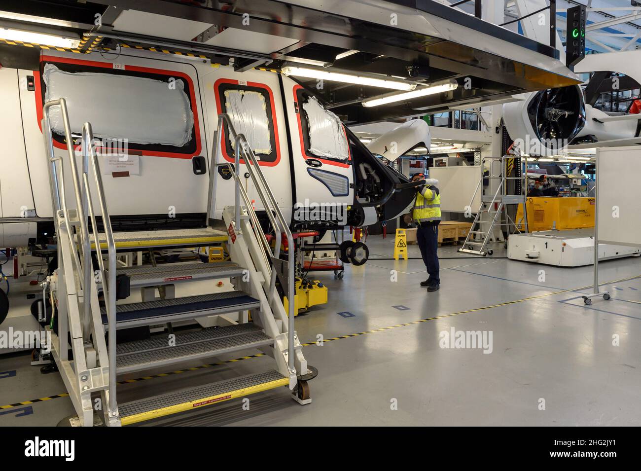 Marignane, France. 14th Jan, 2022. Airbus Helicopters workers seen on ...