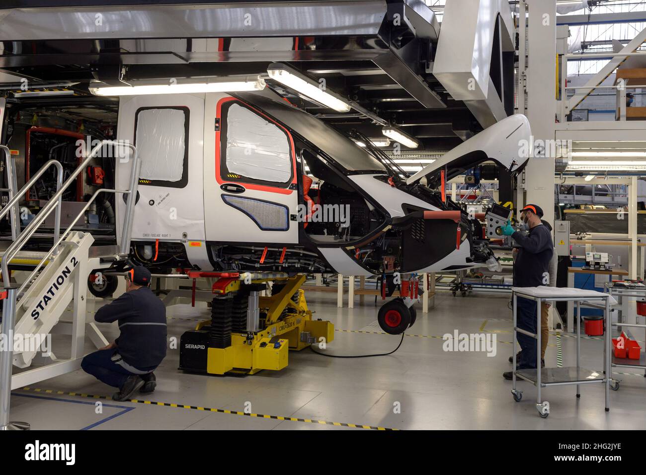 Marignane, France. 14th Jan, 2022. Airbus Helicopters workers seen on ...