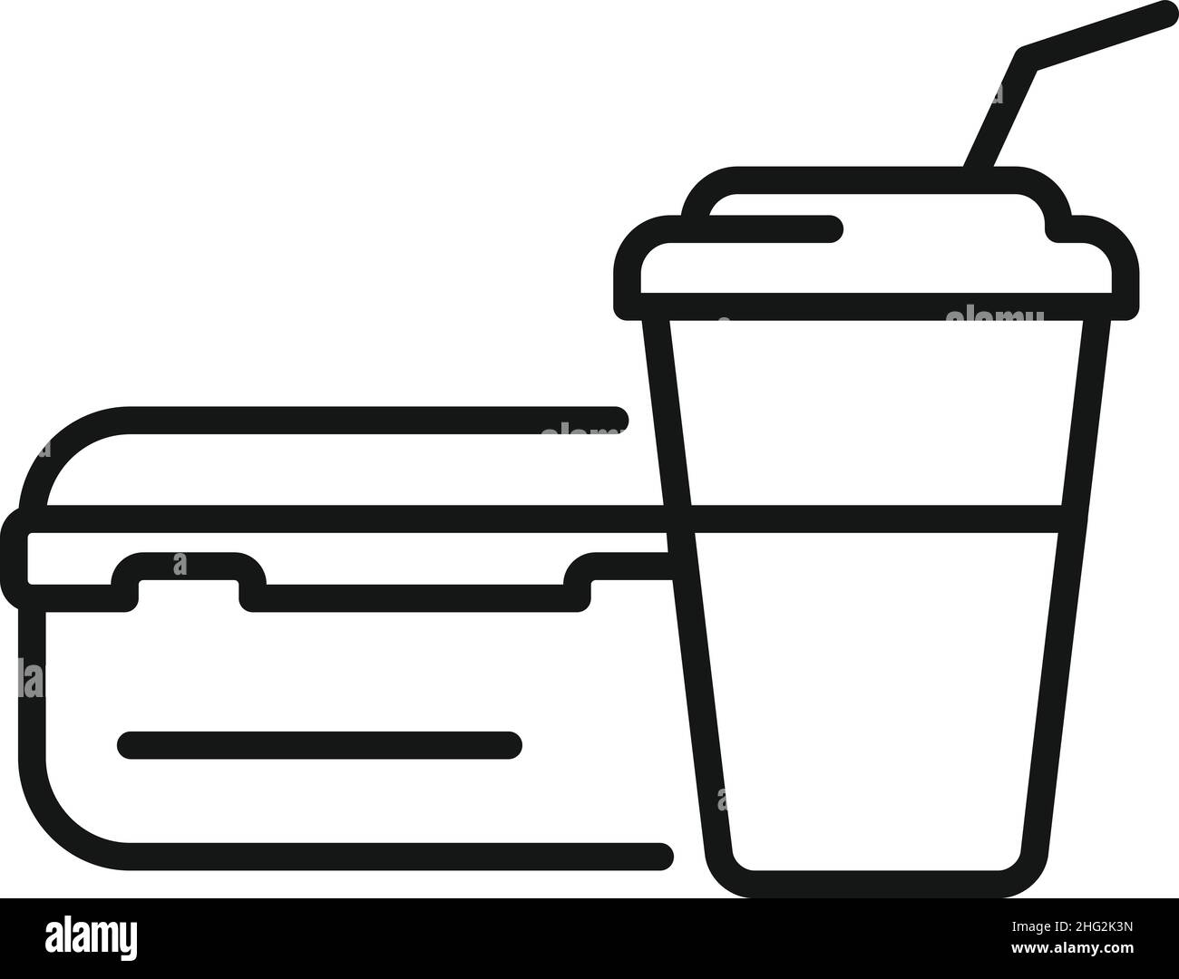 Lunch icon outline vector. Dinner food. Healthy meal Stock Vector Image ...