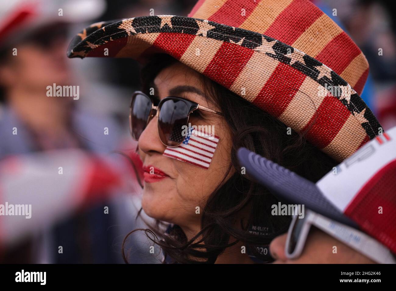 Florence, Arizona, USA. 15th Jan, 2022. A supporter of former President ...