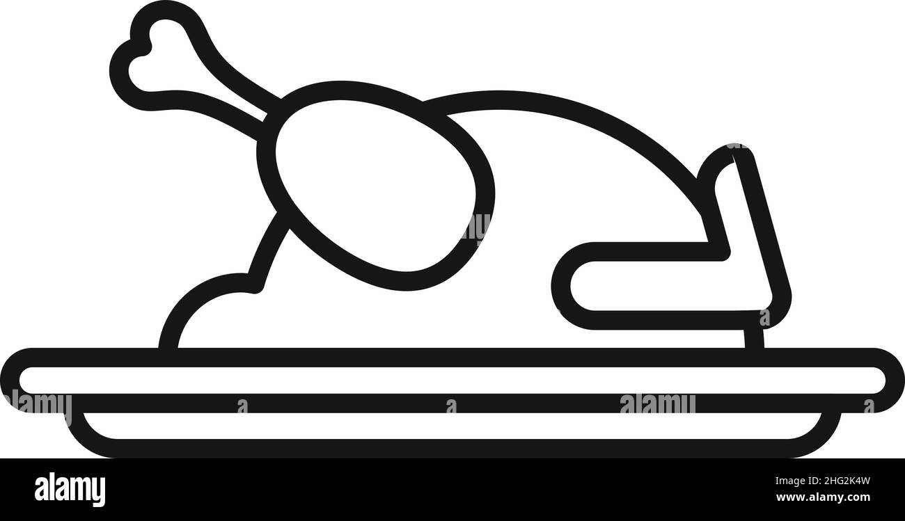 Chicken lunch icon outline vector. Meal school. Healthy dinner Stock ...