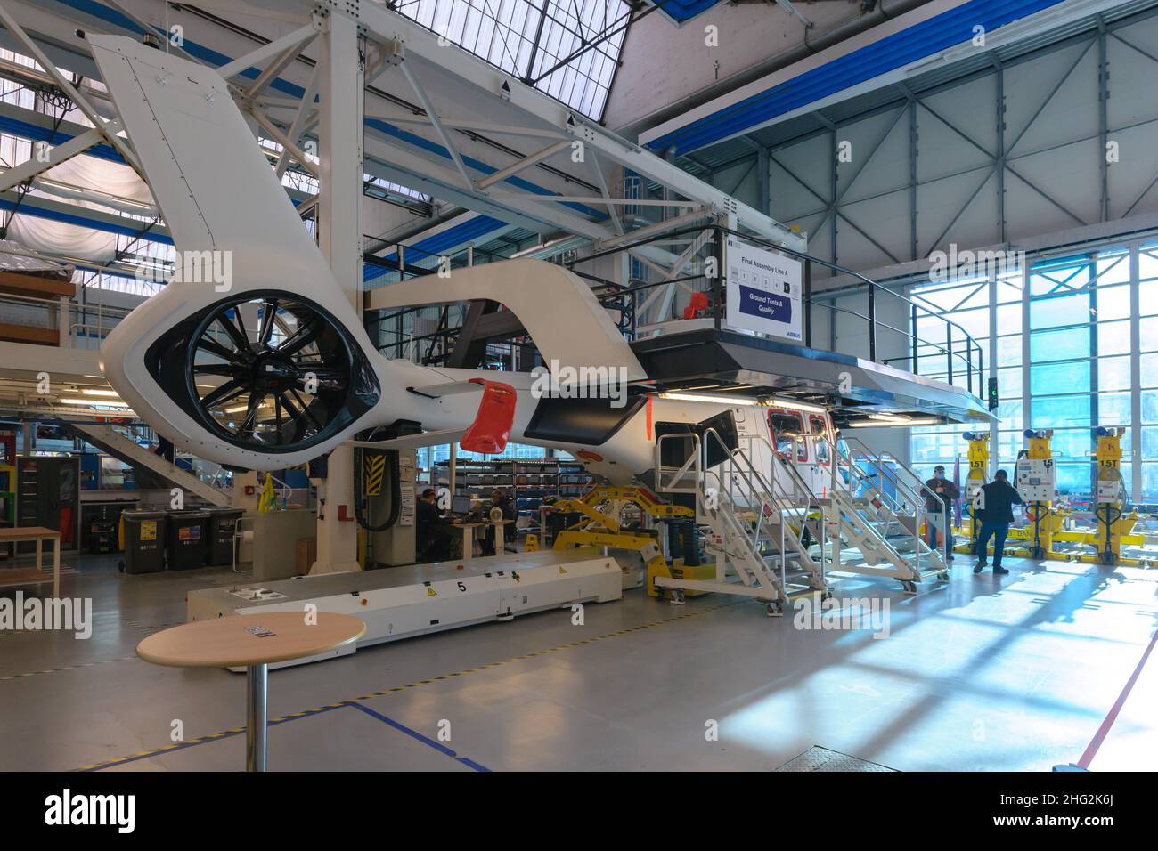 Marignane, France. 14th Jan, 2022. Airbus Helicopters workers seen on ...
