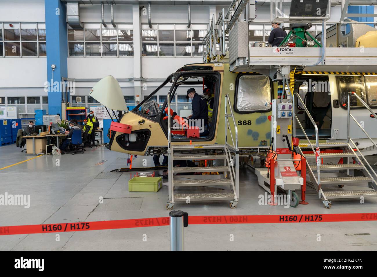 Marignane, France. 14th Jan, 2022. Airbus Helicopters workers seen on ...