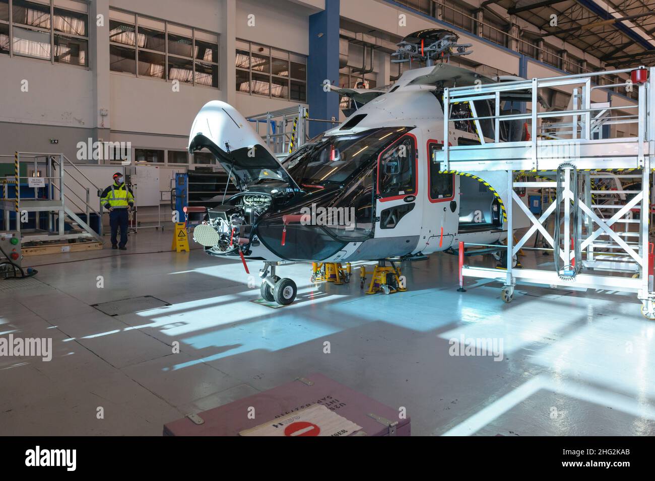 Marignane, France. 14th Jan, 2022. Airbus Helicopters workers seen on ...
