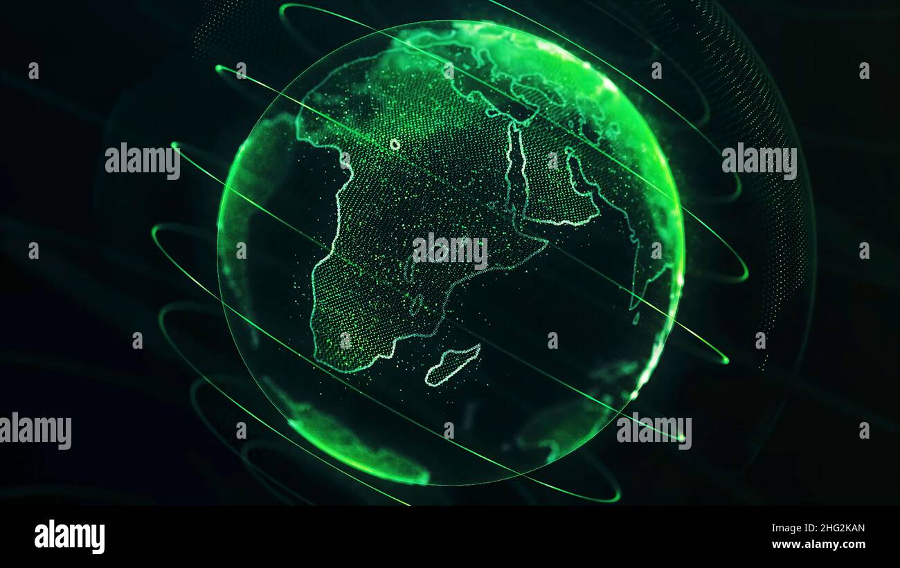 Planet earth rotating loop animation future technology business concept. loopable rotation of ...