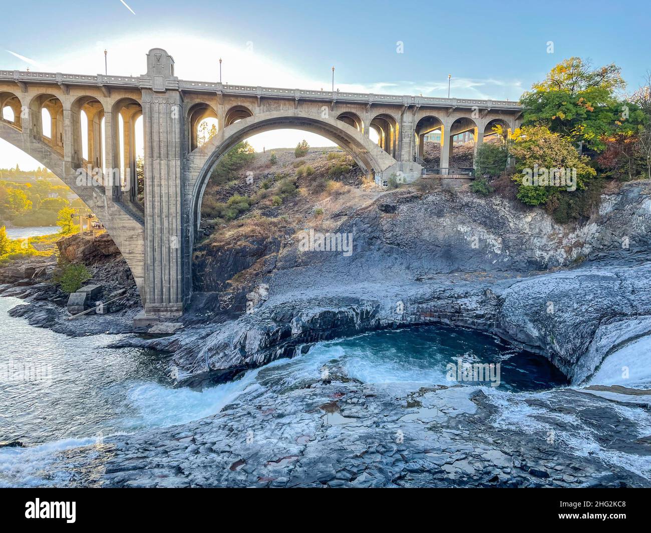 Spokane Falls is the name of a waterfall and dam on the Spokane River ...
