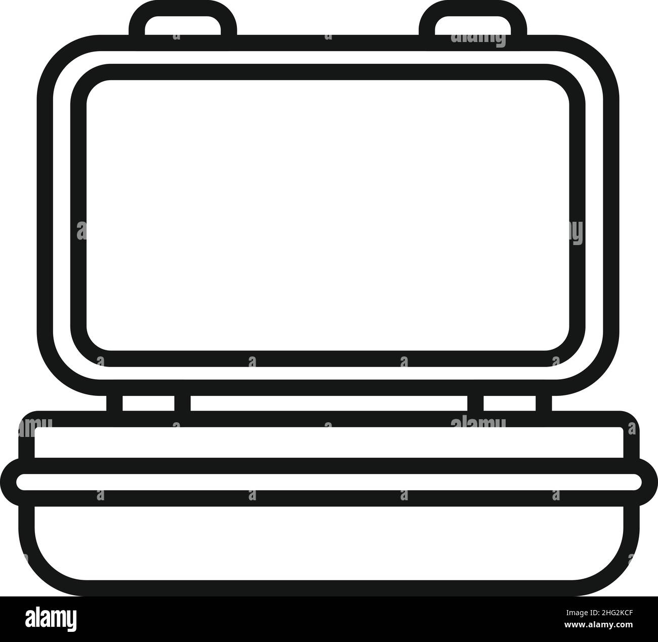 Open lunch box icon outline vector. Healthy food. School meal Stock ...