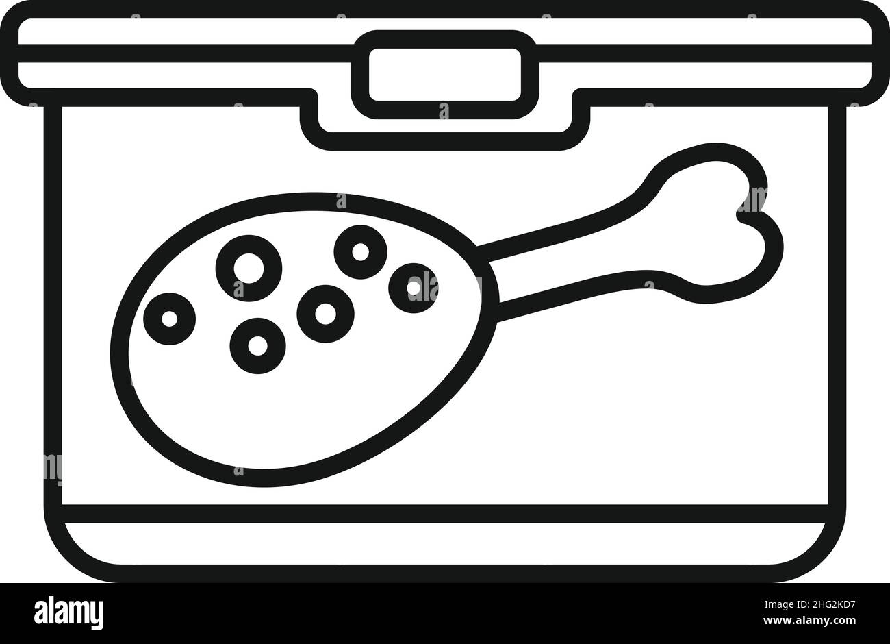 Food meat box icon outline vector. School dinner. Healthy food Stock ...