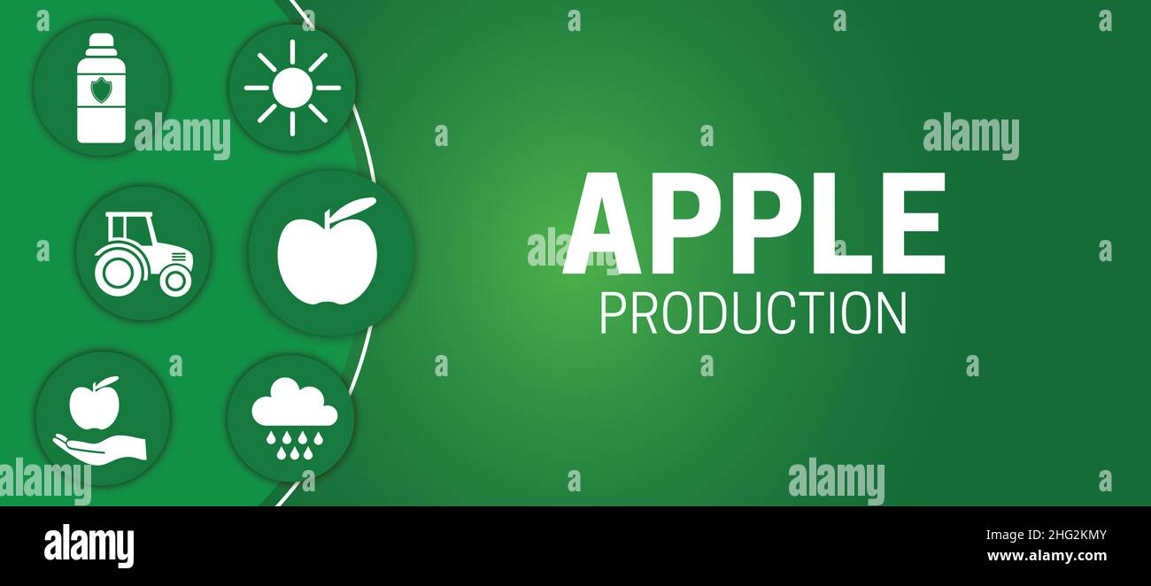 Green Apple Production Illustration Background Stock Vector Image & Art ...