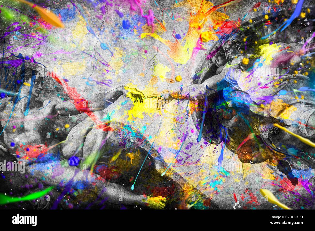 Vatican, Rome Italy March 08 creation of Adam by Michelangelo Stock ...