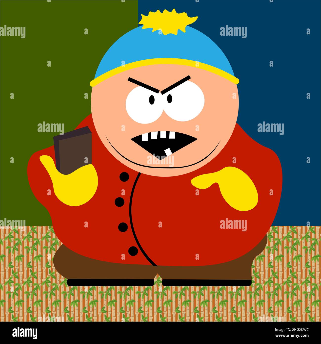 minimal logo of evil cartoon character Eric on a colored background or ...