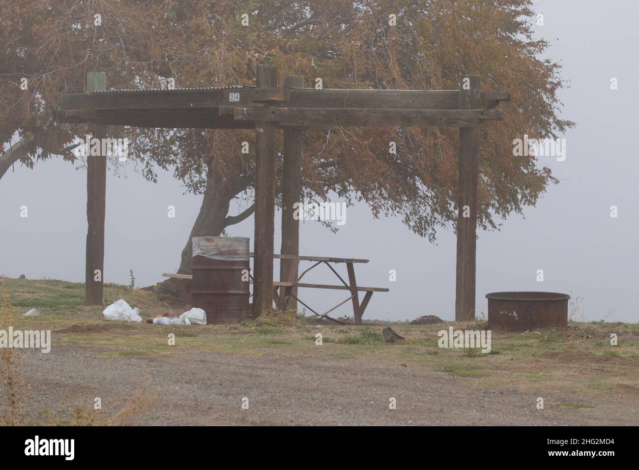 Despite litter barrel present, trash left at public campsite at the San ...