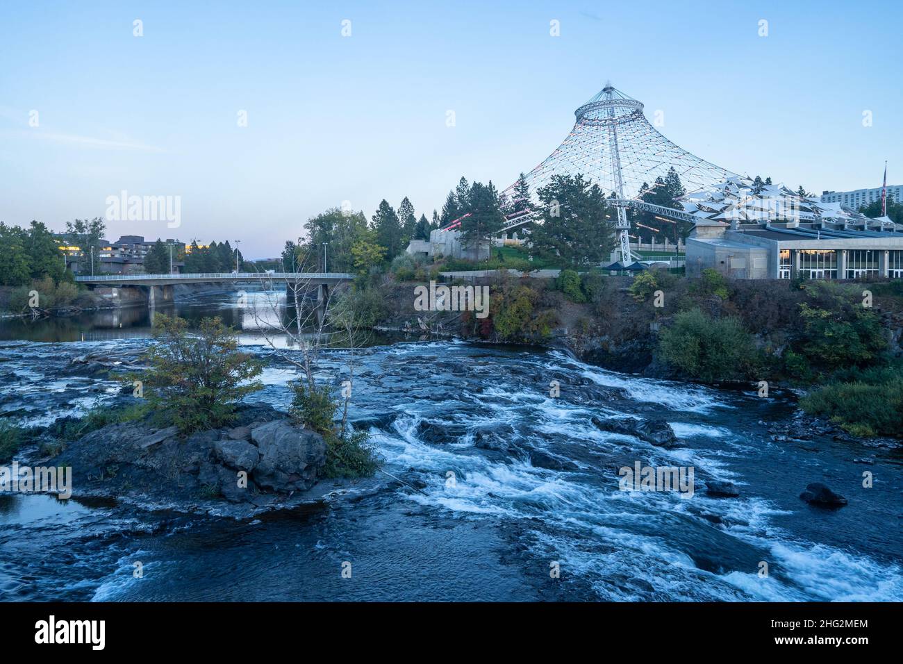 Spokane Falls is the name of a waterfall and dam on the Spokane River ...