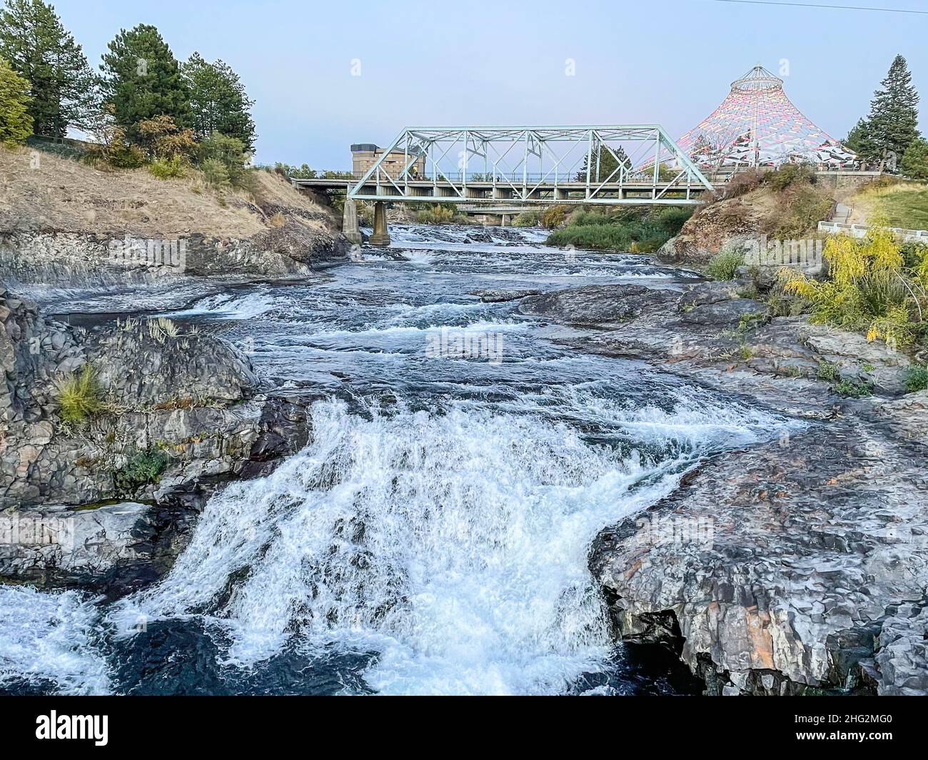 Spokane Falls is the name of a waterfall and dam on the Spokane River ...