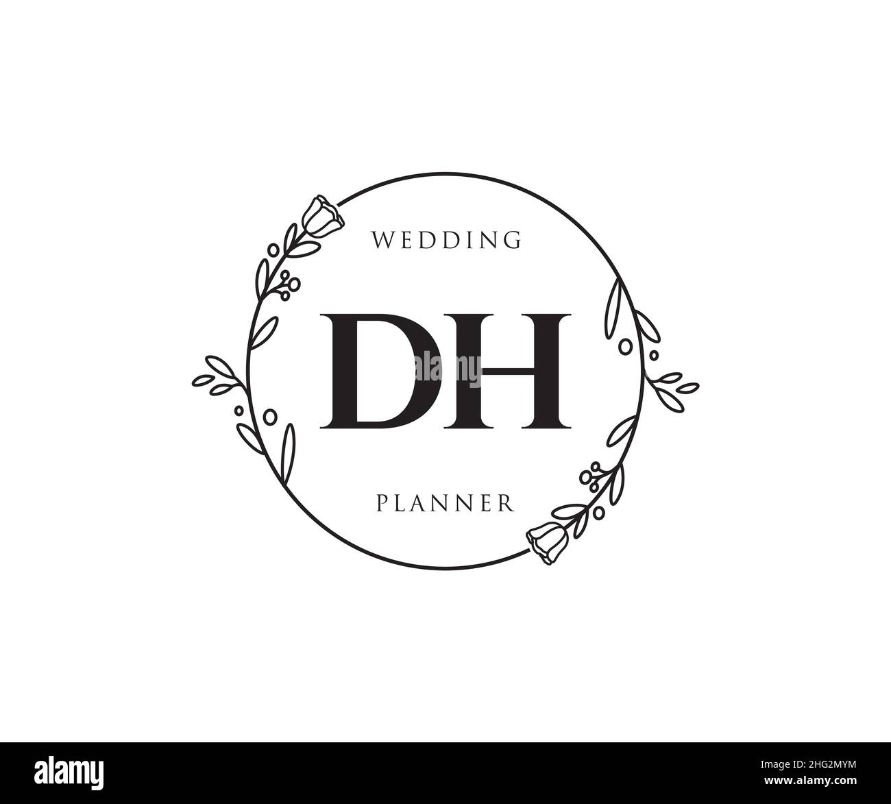 DH feminine logo. Usable for Nature, Salon, Spa, Cosmetic and Beauty ...