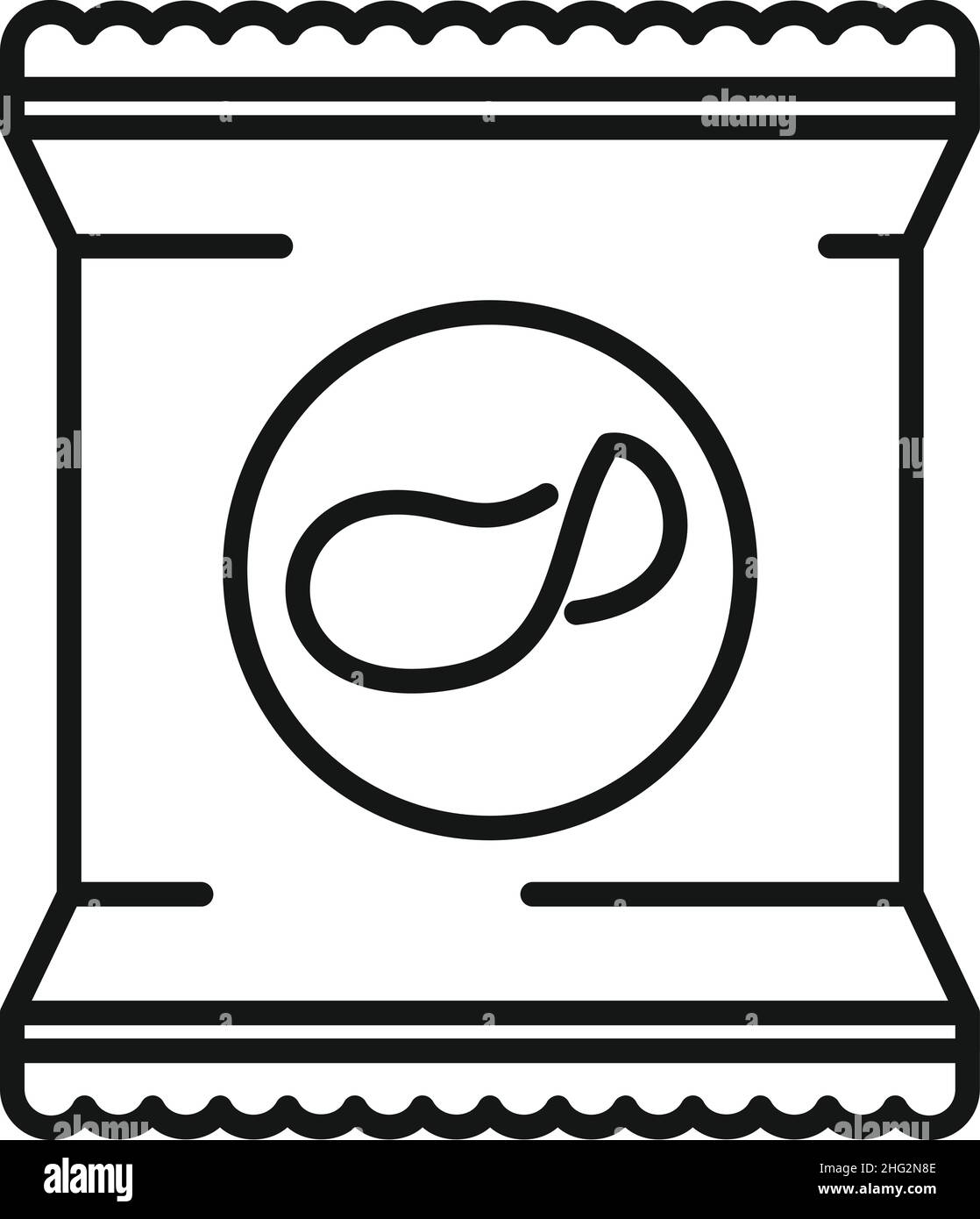 Chips pack icon outline vector. Granola food. Protein nutrition Stock ...