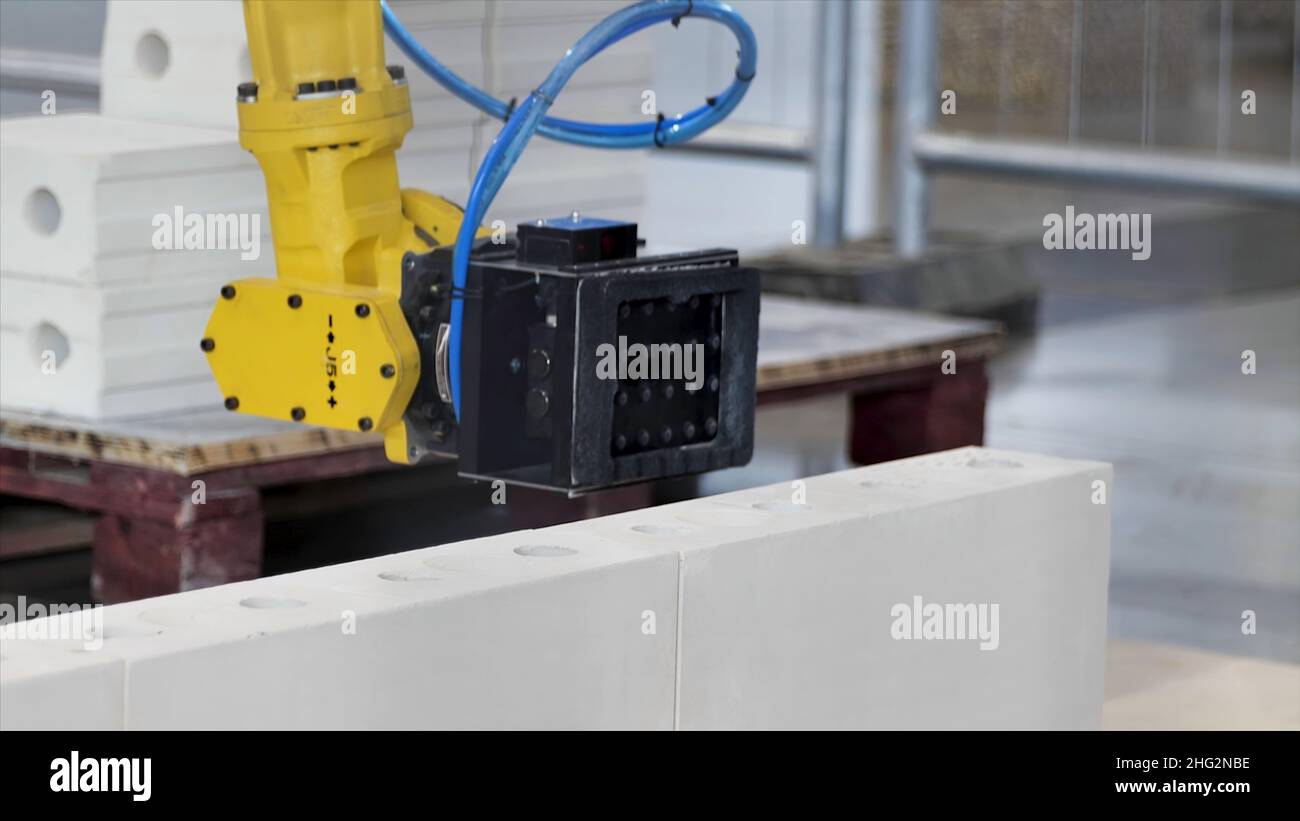 Industrial robotic machine at the industrial international exhibition ...