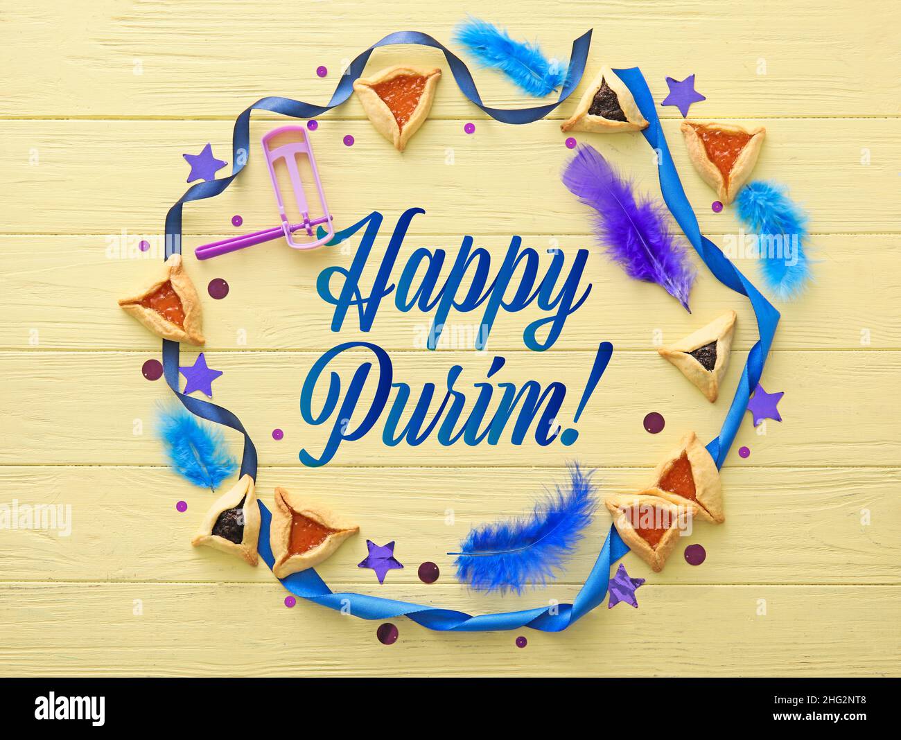 Beautiful greeting card for Purim holiday Stock Photo - Alamy