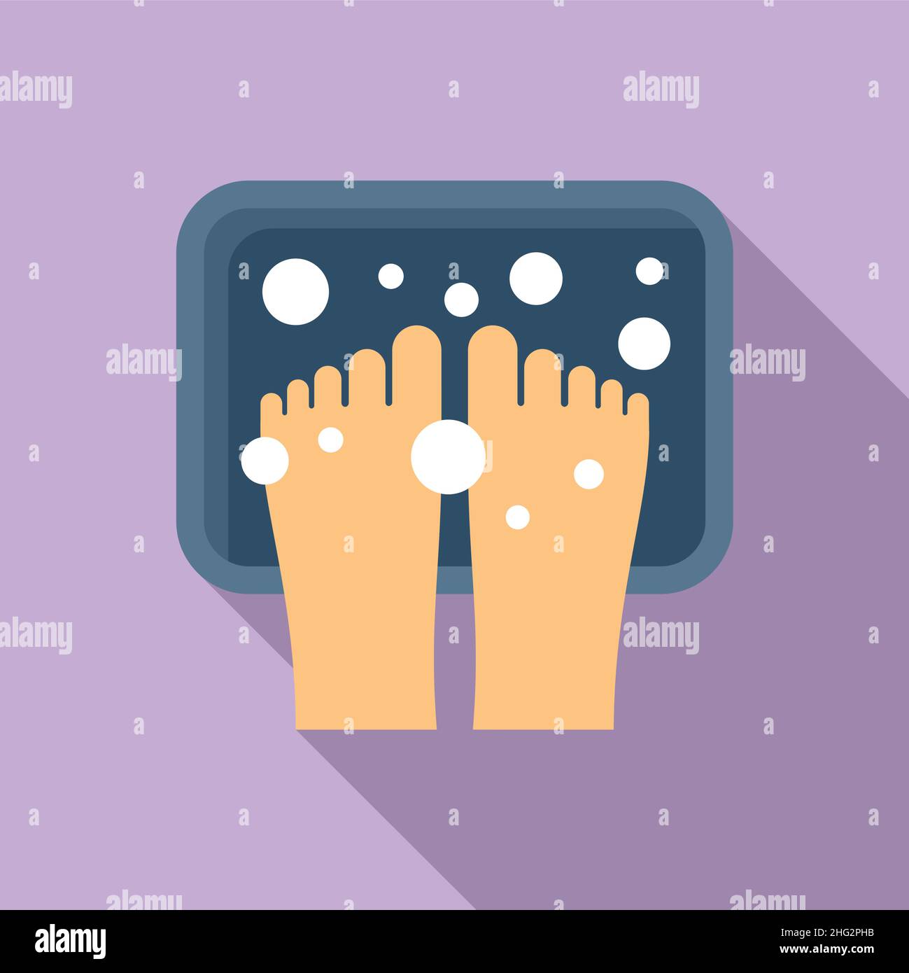 Foot bath treatment icon flat vector. Female body care. Spa feet Stock ...