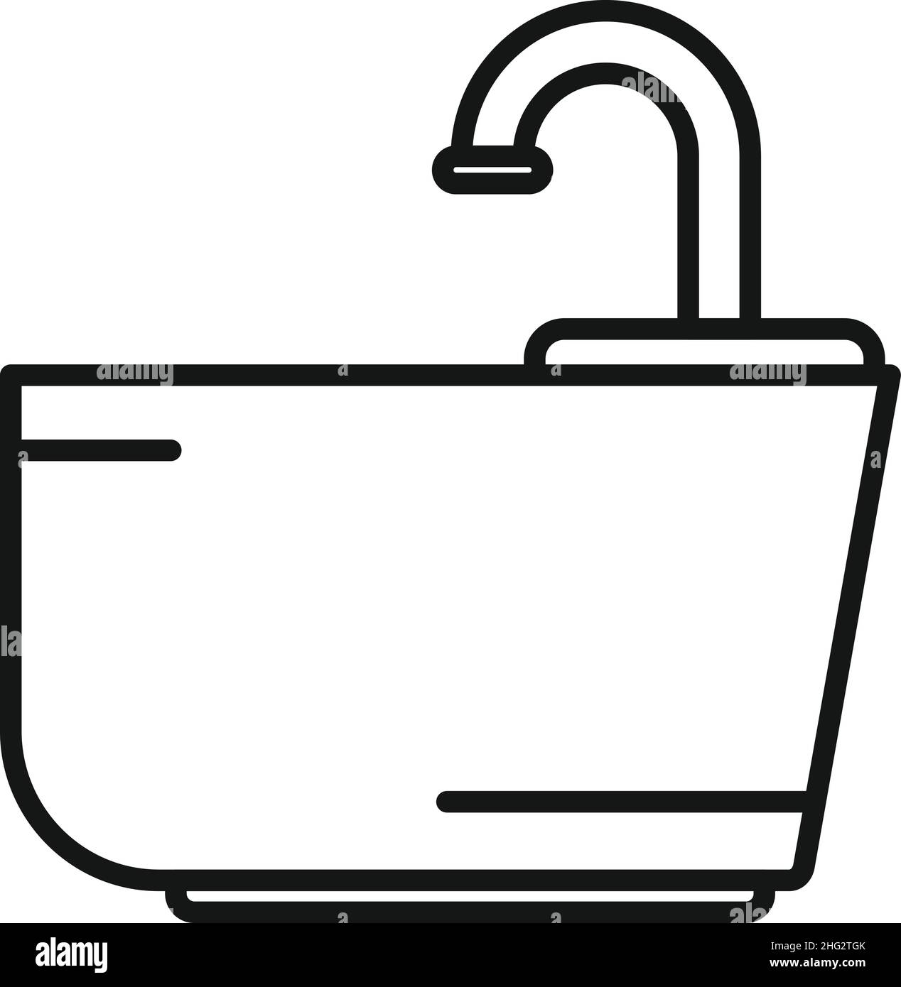 Water tap foot bath icon outline vector. Feet spa. Massage pedicure ...