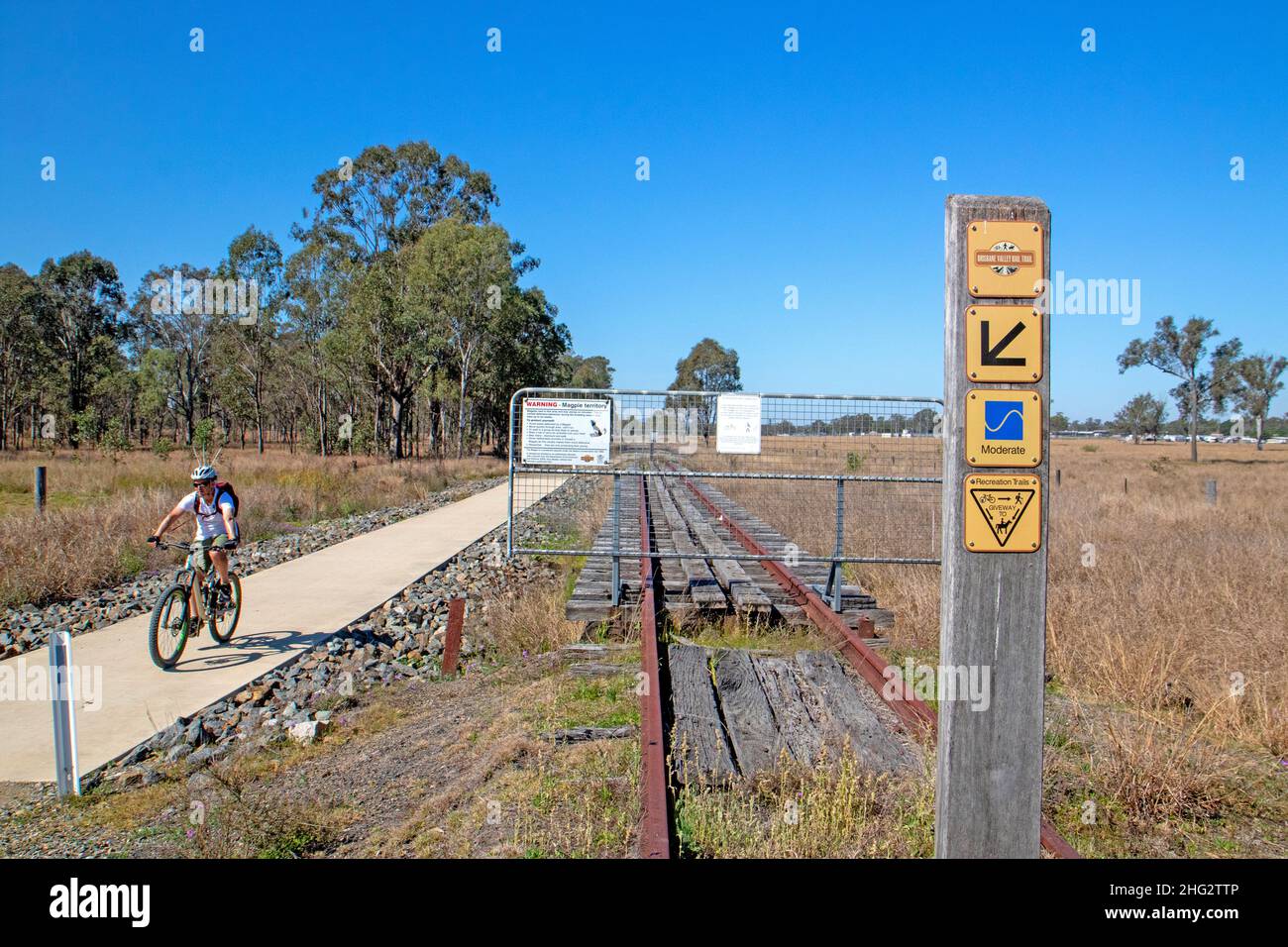 Cycling on the Brisbane Valley Rail Trail Stock Photo - Alamy