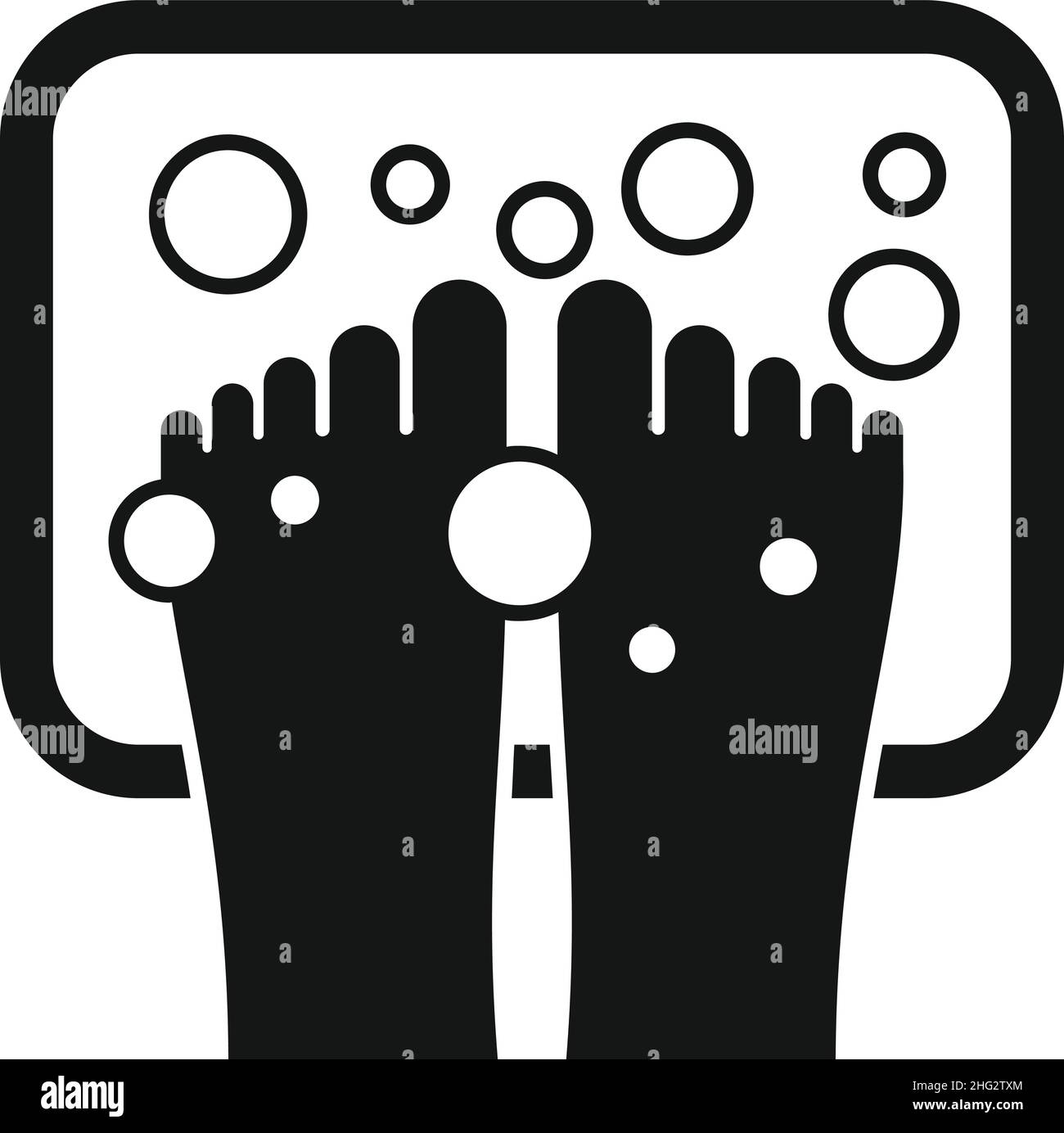 Foot bath treatment icon simple vector. Female body care. Spa feet ...