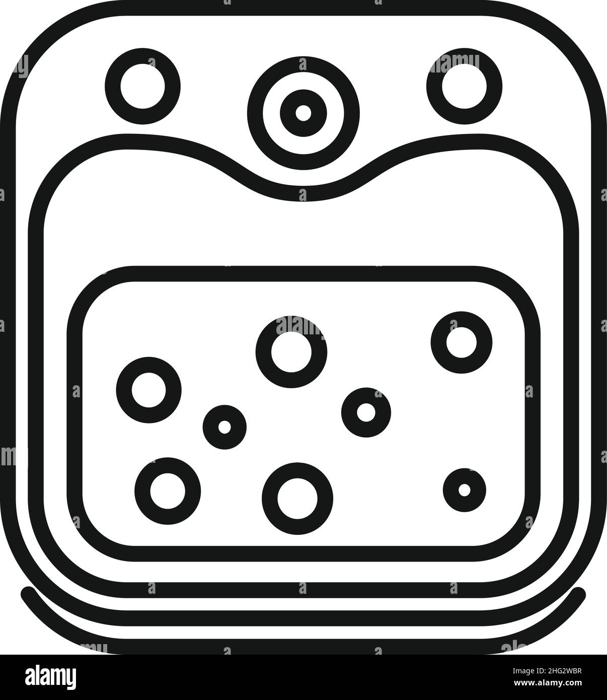 Bubble foot bath icon outline vector. Feet spa. Water massage Stock ...