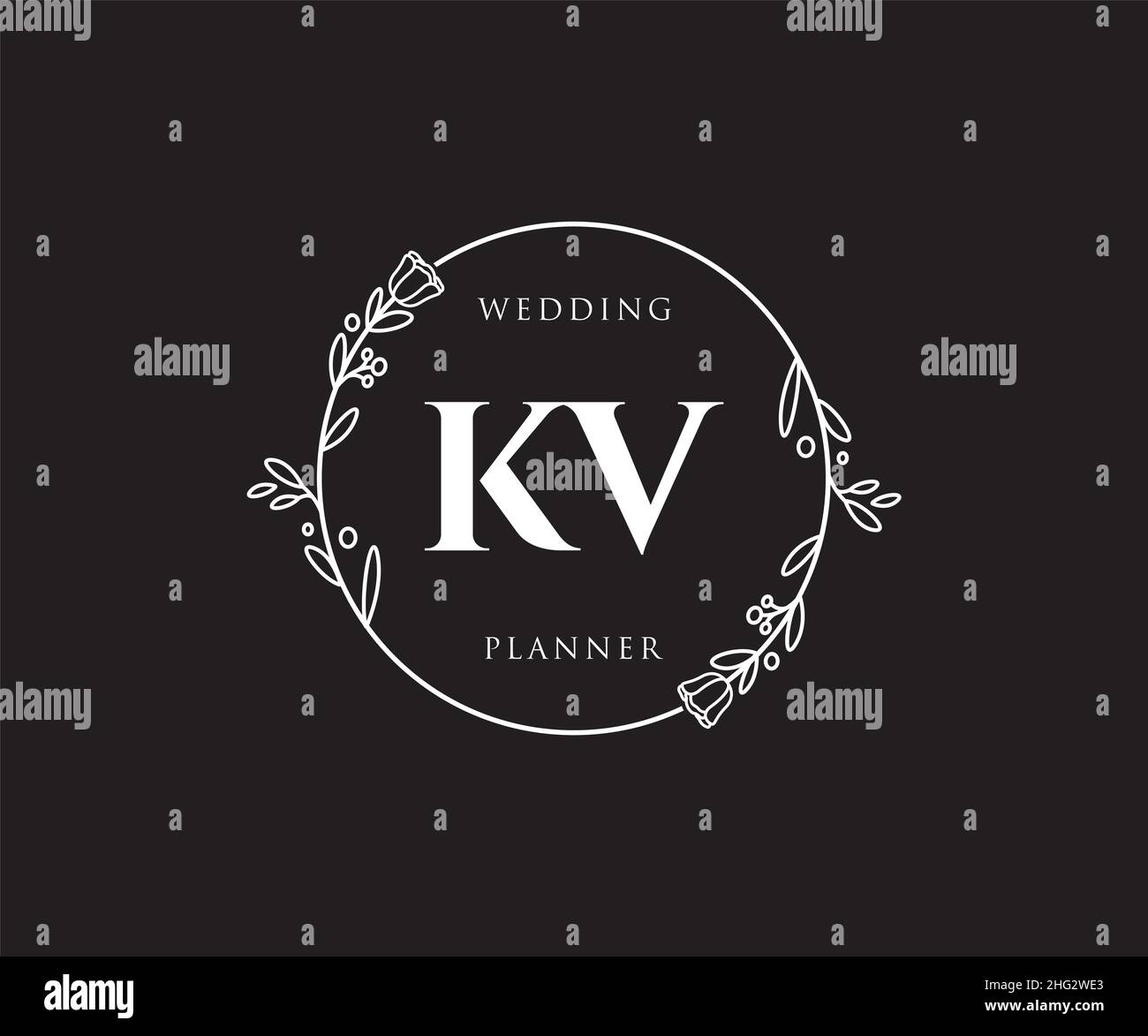KV feminine logo. Usable for Nature, Salon, Spa, Cosmetic and Beauty ...