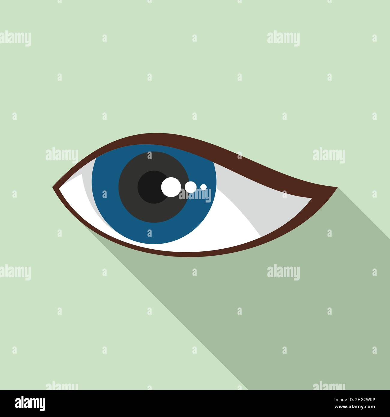 Male eye icon flat vector. View look. Vision shape Stock Vector Image ...