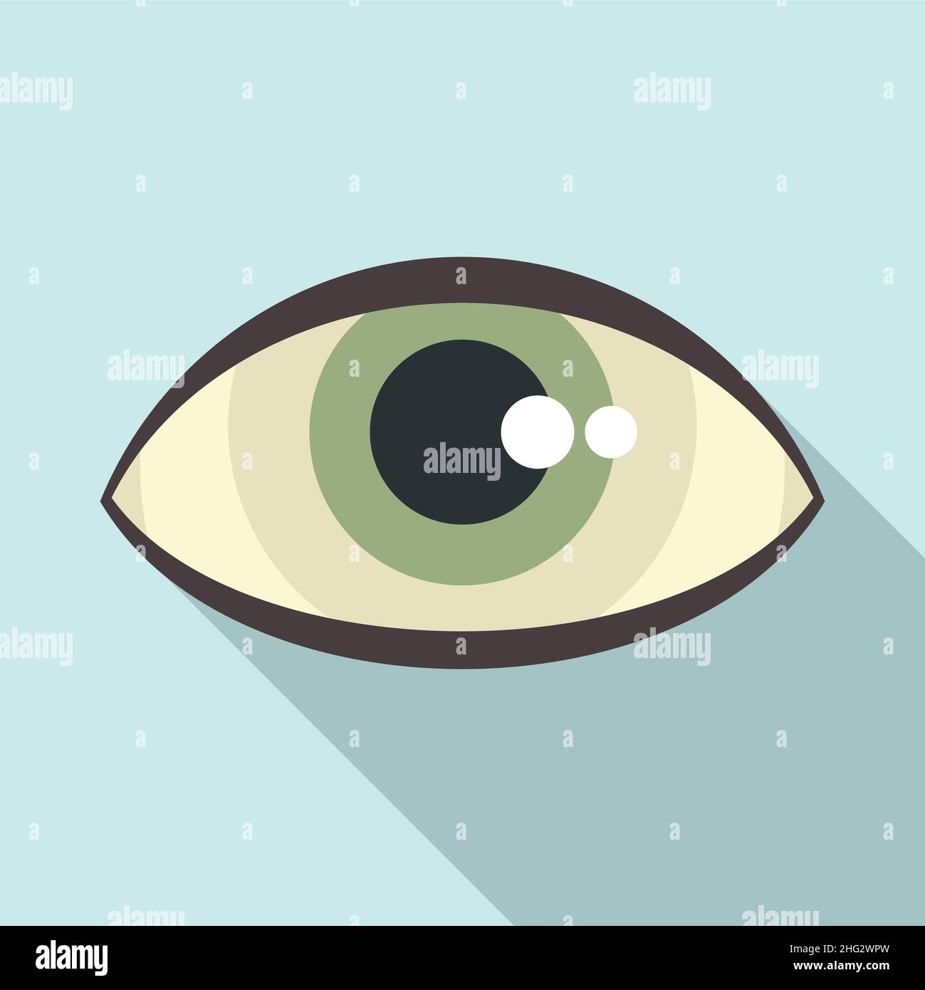 Eye emblem icon flat vector. View pictogram. Look vision Stock Vector ...