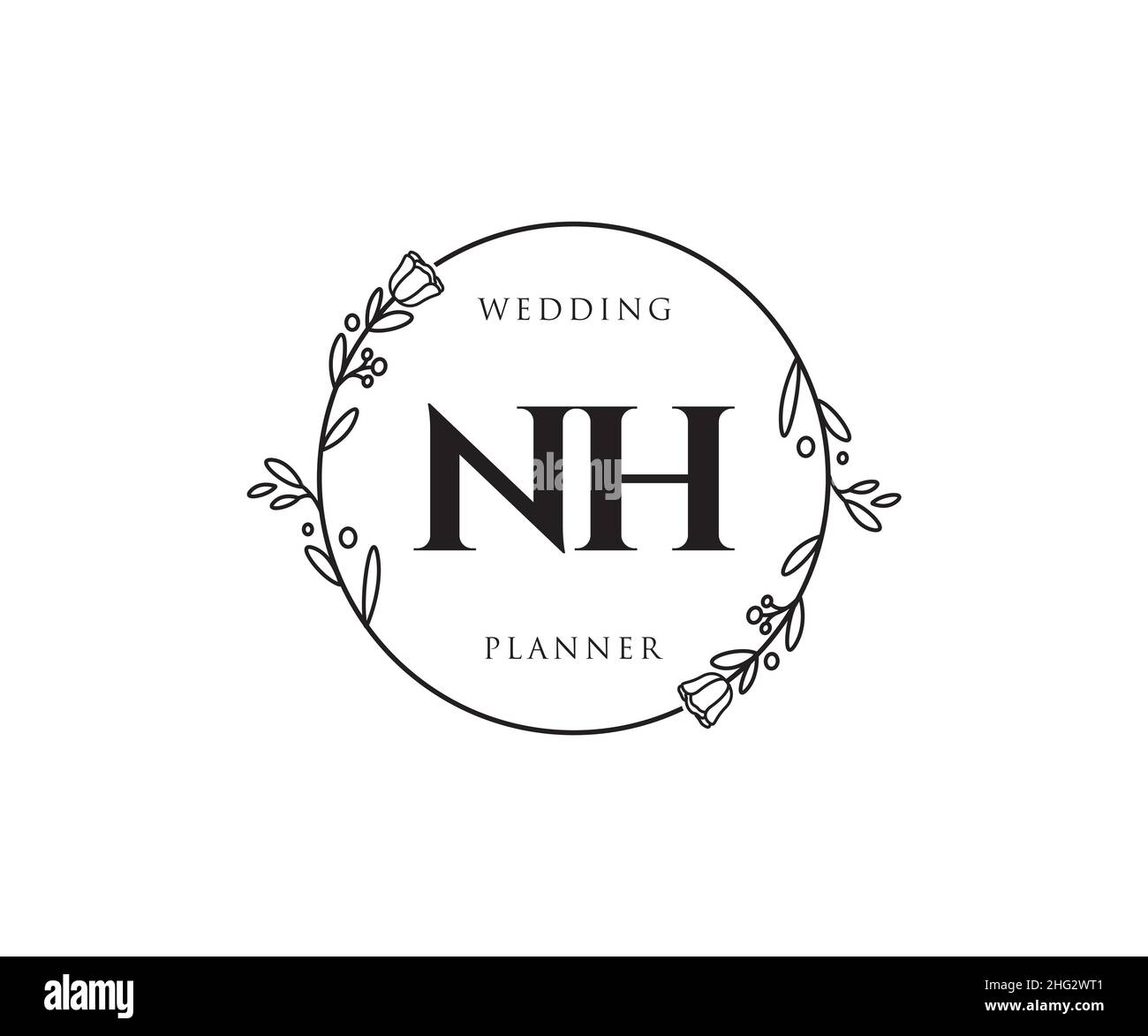 NH feminine logo. Usable for Nature, Salon, Spa, Cosmetic and Beauty ...