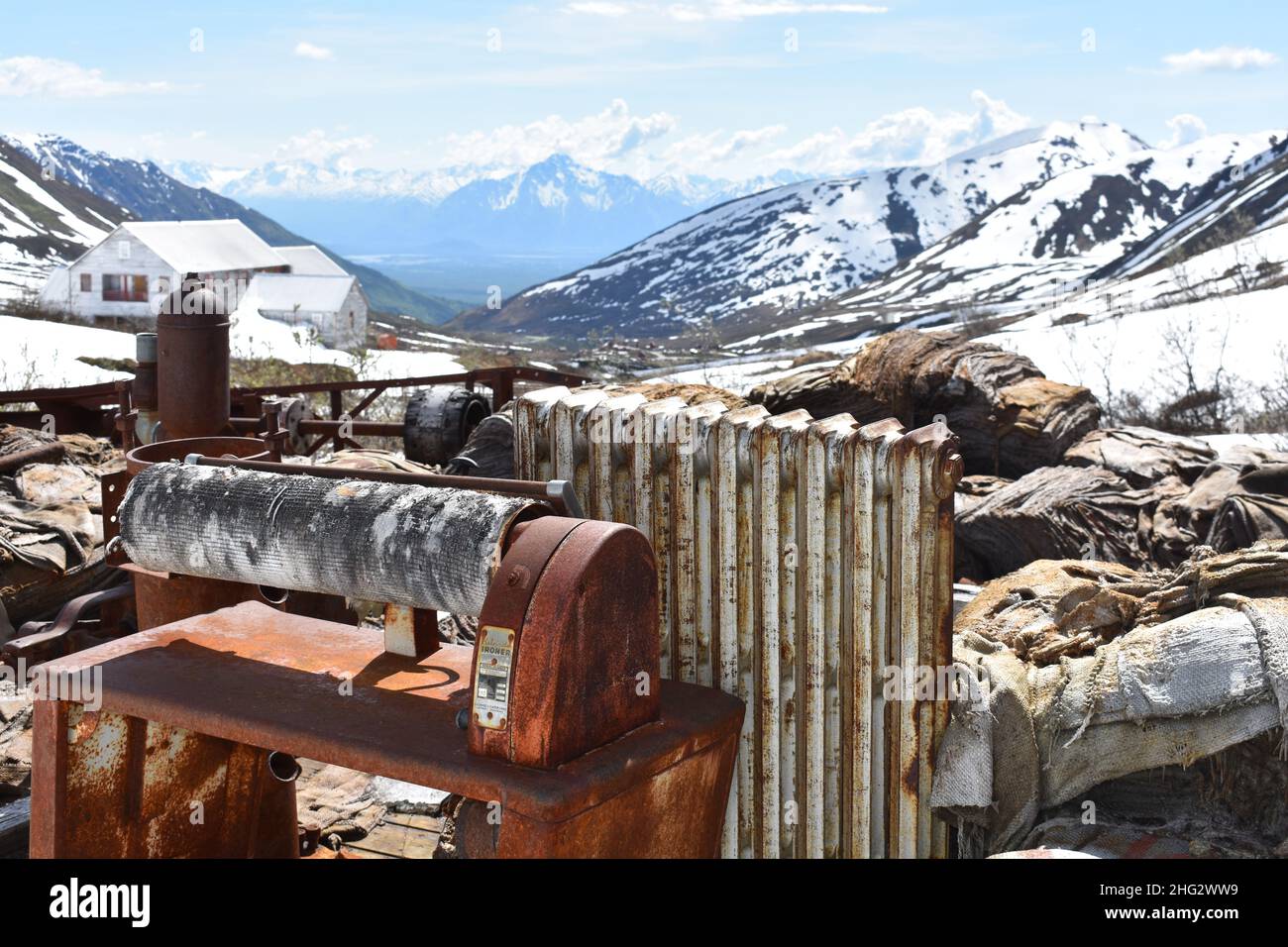 Old equipment at Independence Mine Stock Photo - Alamy