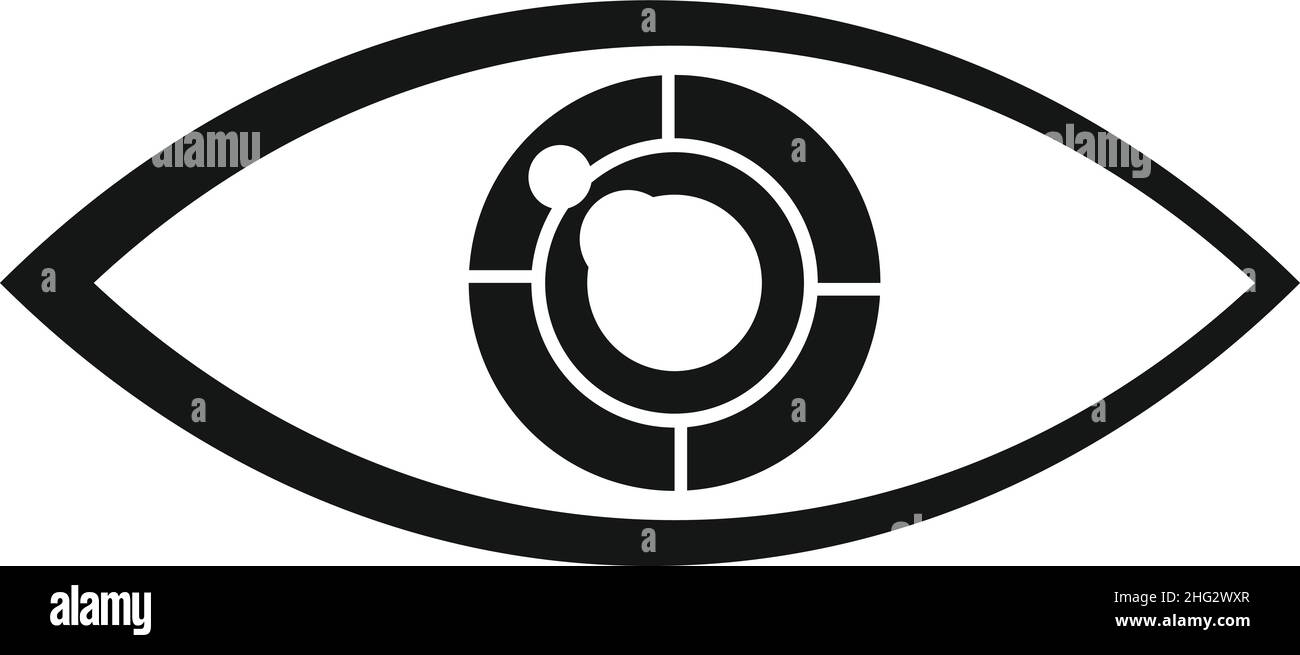 Digital eye icon simple vector. View look. See watch Stock Vector Image ...