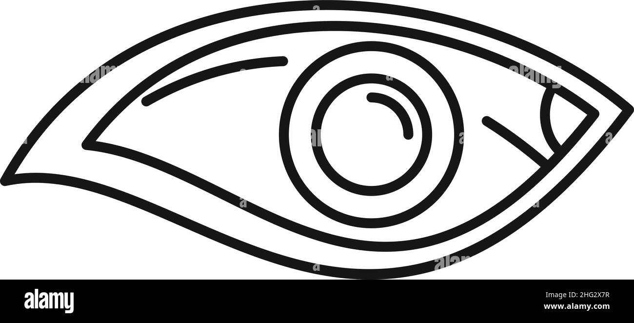 Big eye icon outline vector. View look. Vision see Stock Vector Image ...