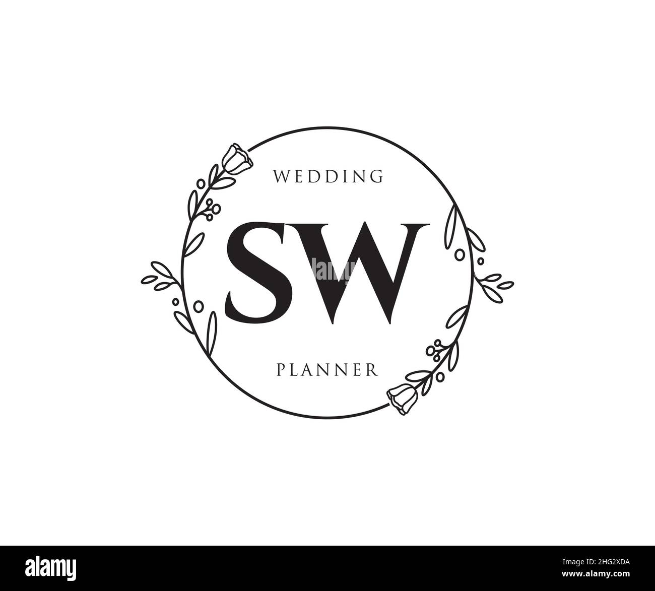 SW feminine logo. Usable for Nature, Salon, Spa, Cosmetic and Beauty ...