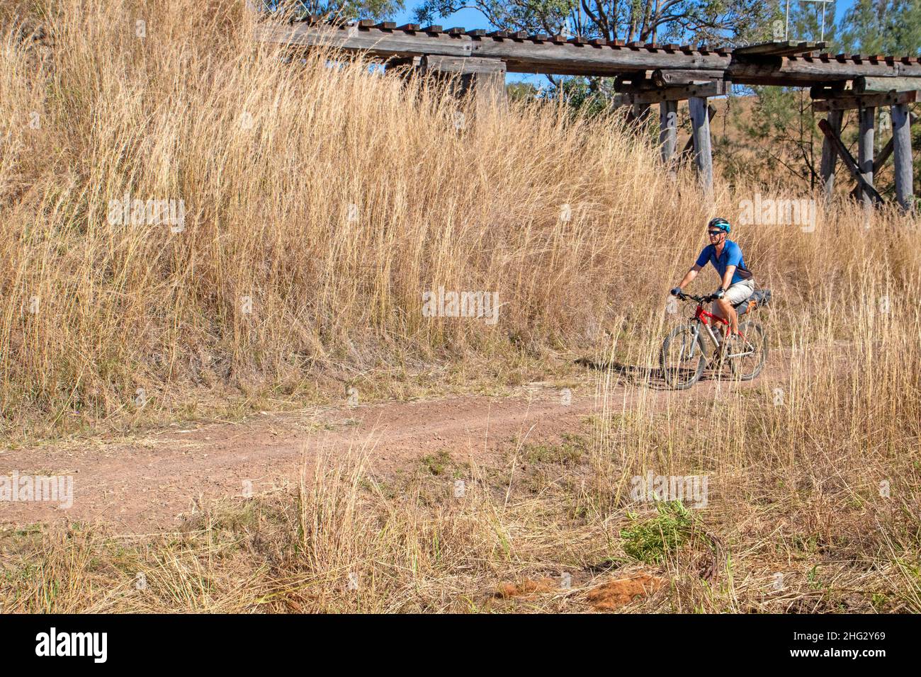 Cycling on the Kilkivan to Kingaroy Rail Trail Stock Photo - Alamy