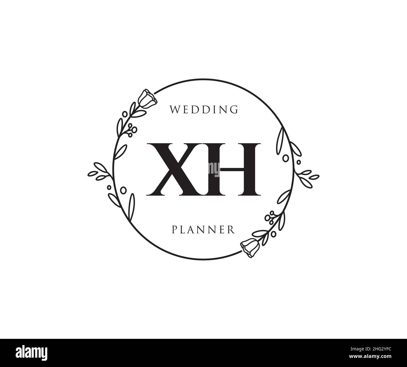 XH feminine logo. Usable for Nature, Salon, Spa, Cosmetic and Beauty ...
