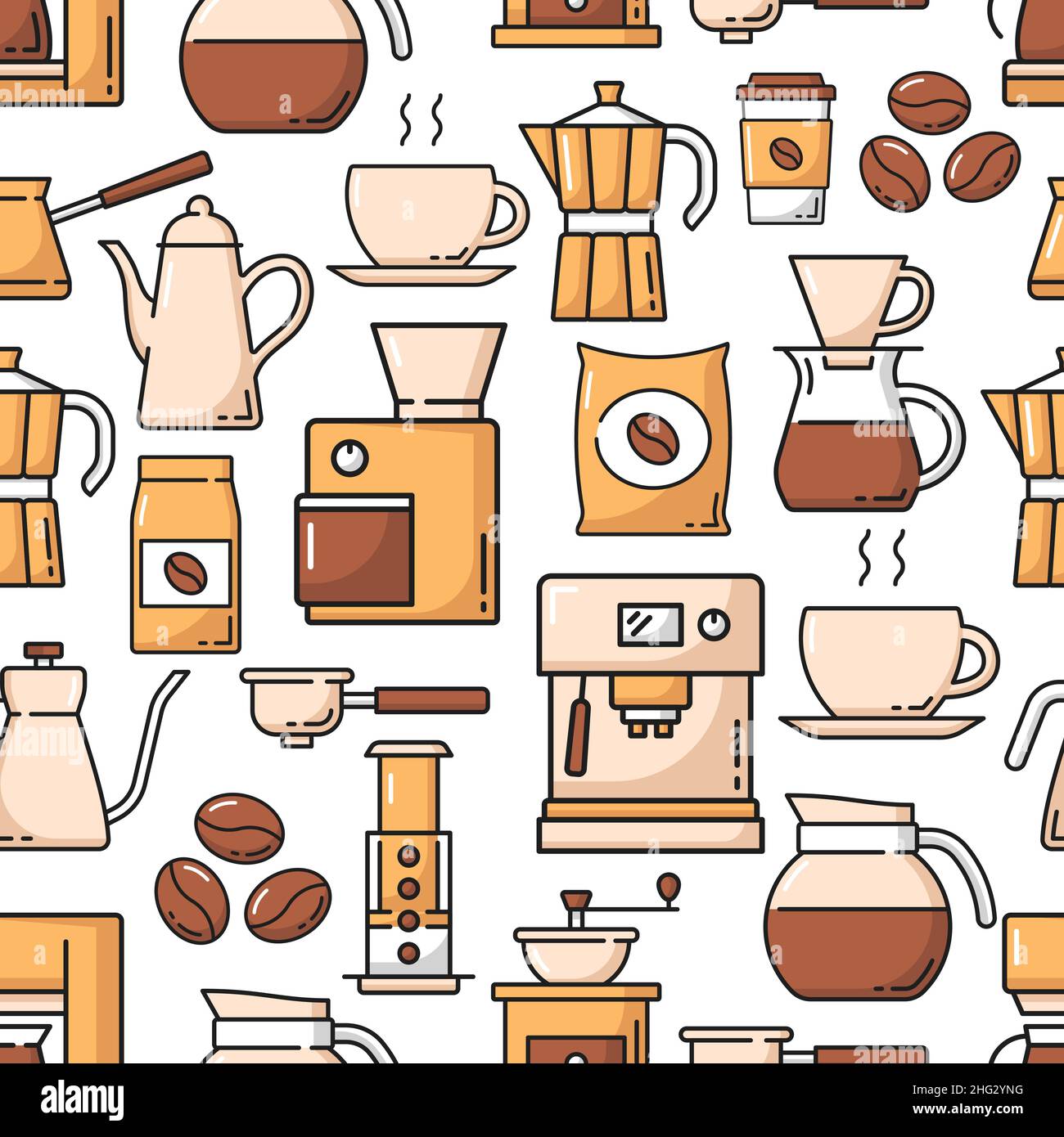 Coffee makers french press Stock Vector Images - Alamy