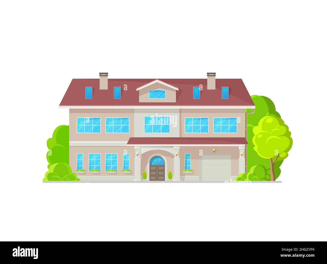 Two storey terrace house Cut Out Stock Images & Pictures - Alamy