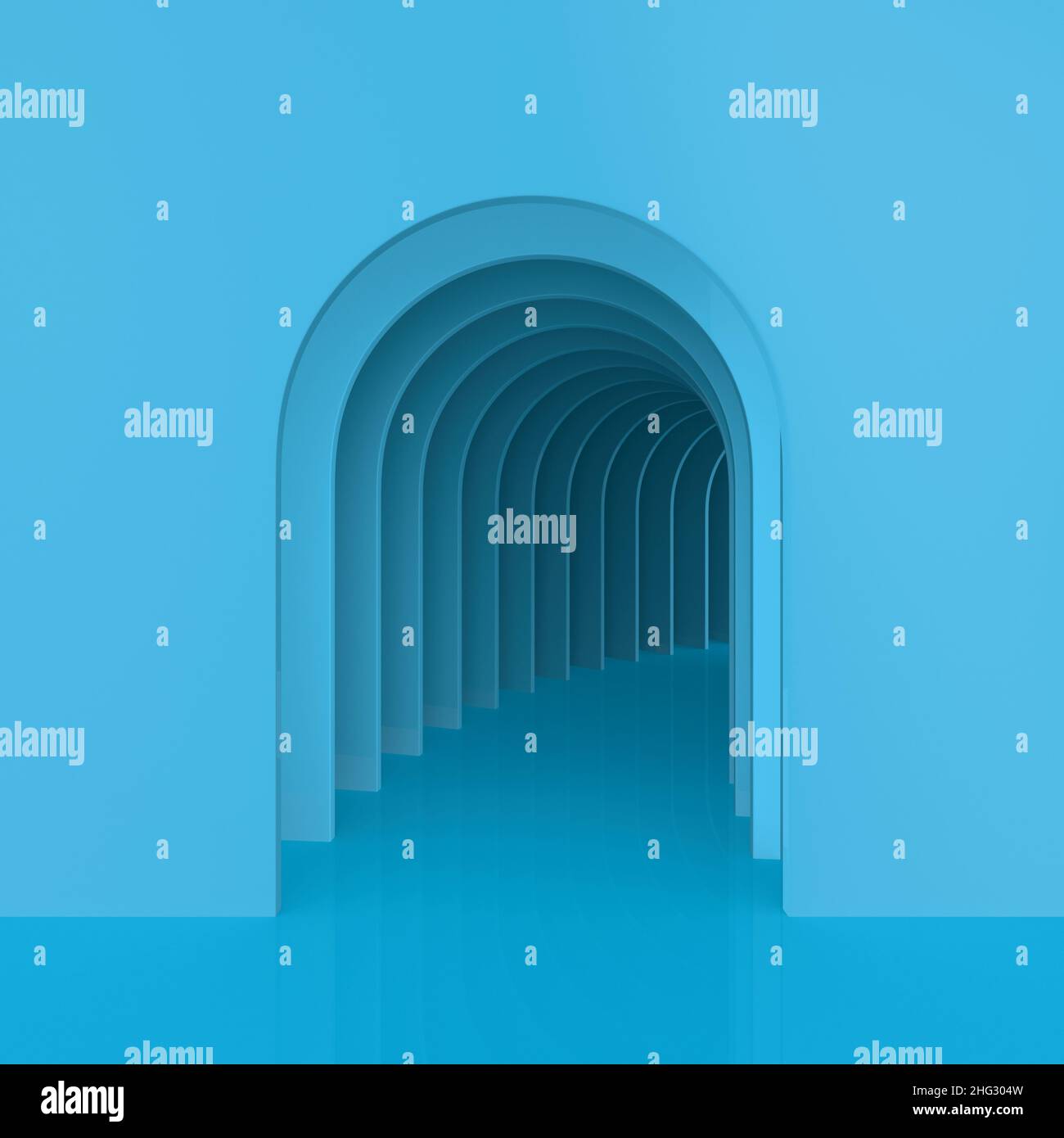 Architectural corridor from arches. 3D illustration Stock Photo - Alamy