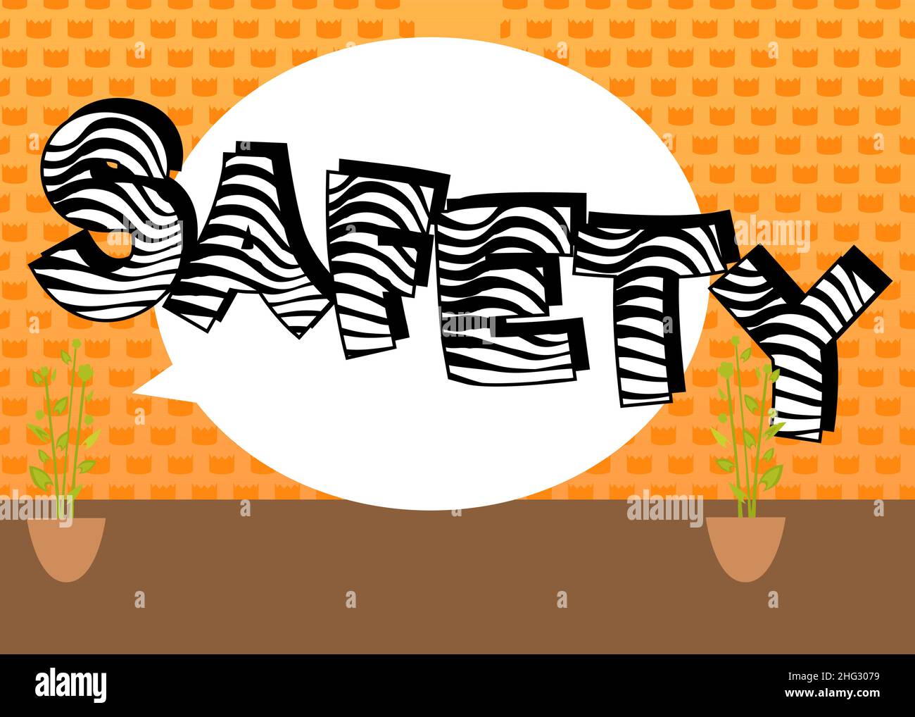 Safety. Comic book word text on abstract comics background. Retro pop ...