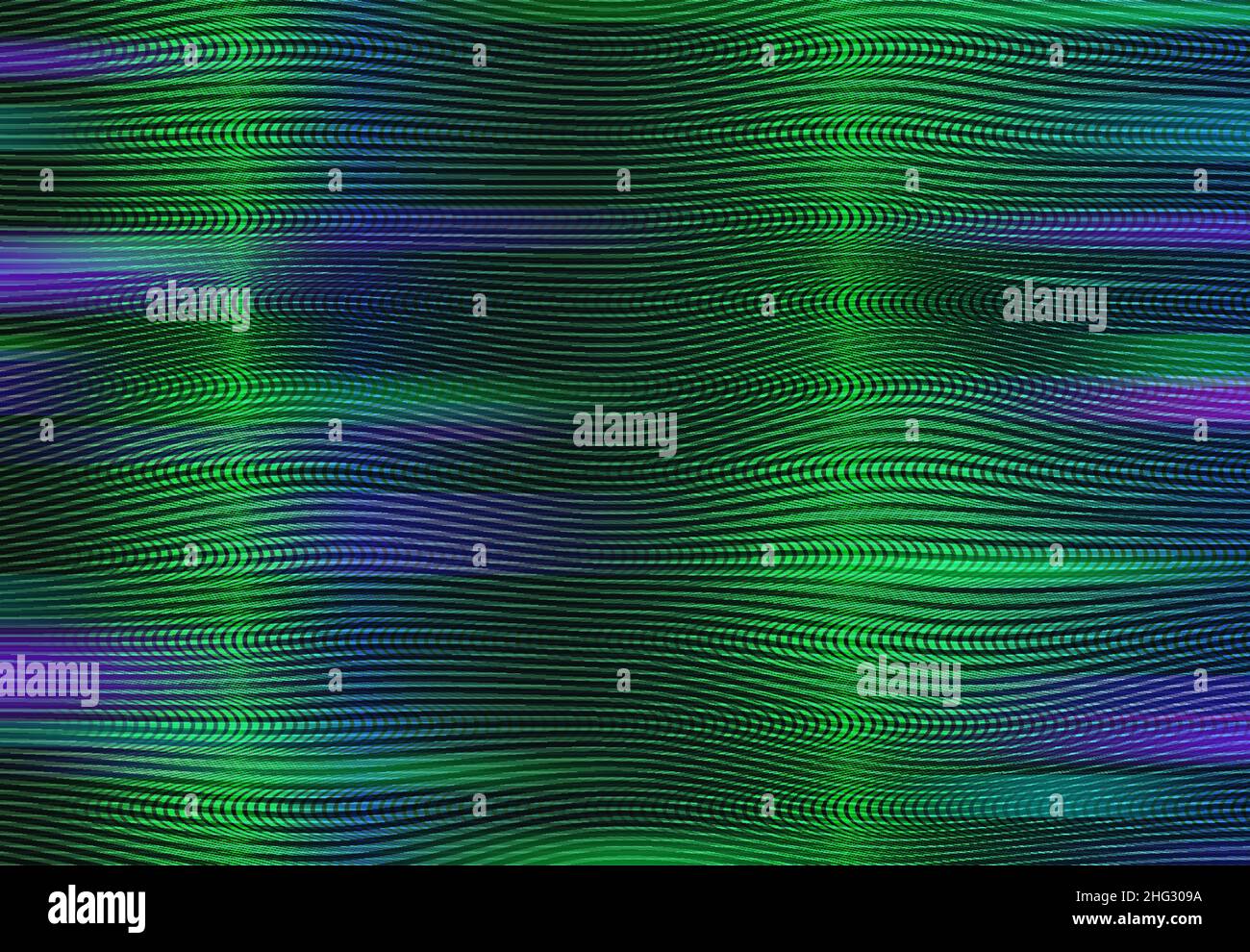 Old TV glitch noise screen, green and purple waves vector background ...