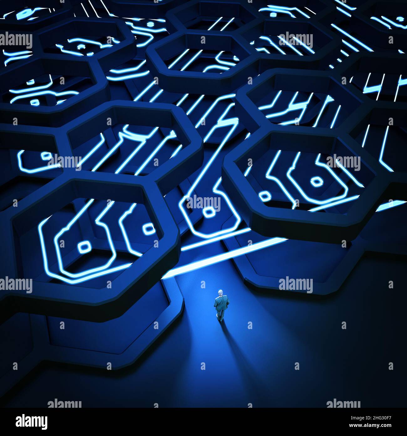 An illustration related to The Internet, Networks and Technology with a ...