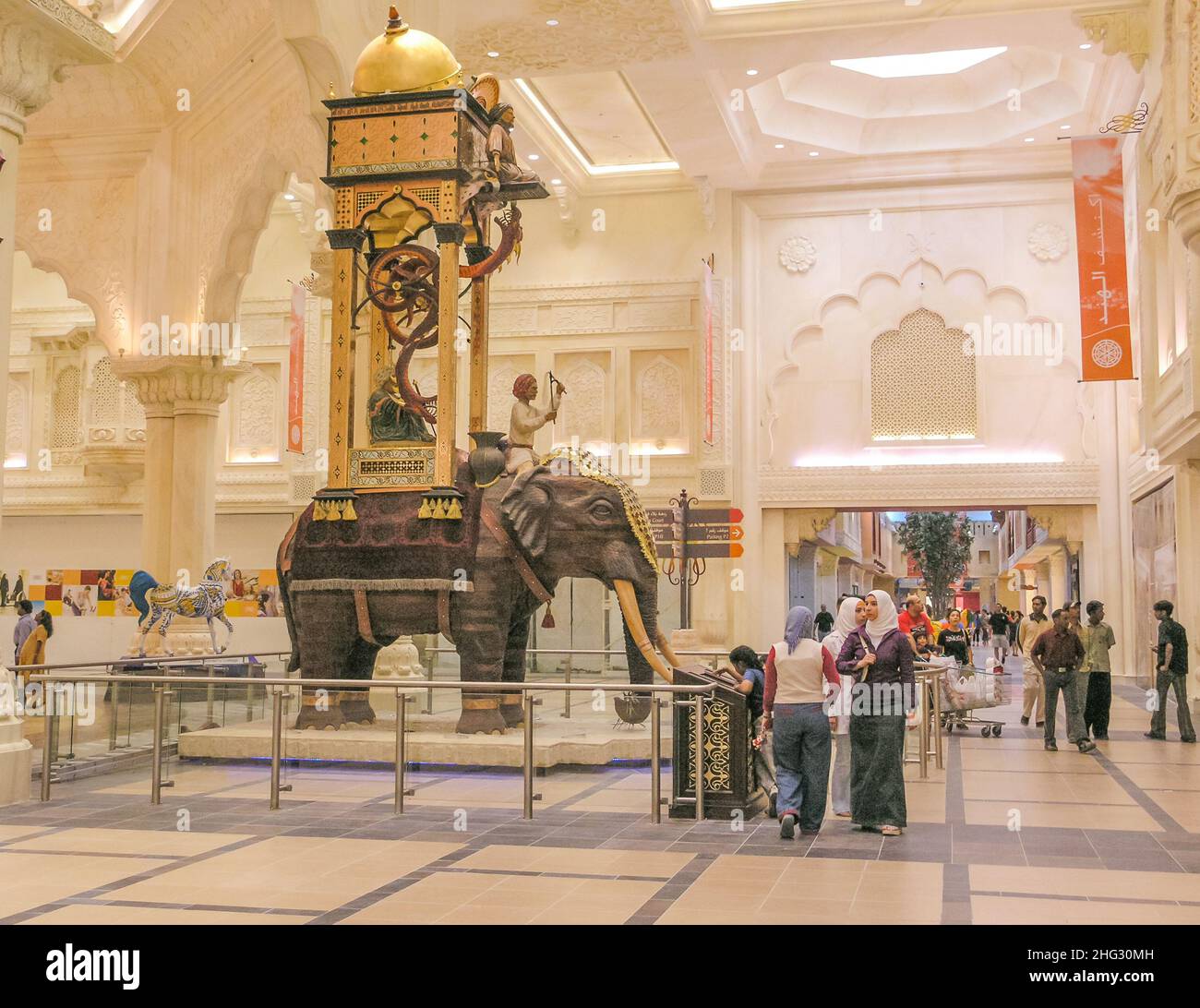 A magnificent elephant sculpture in the Ibn Battuta Mall in Dubai in ...