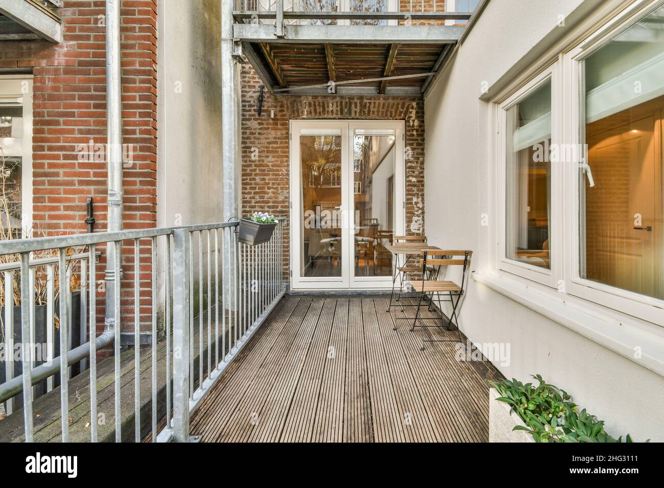 Balcony of a beautiful house in the daytime Stock Photo - Alamy