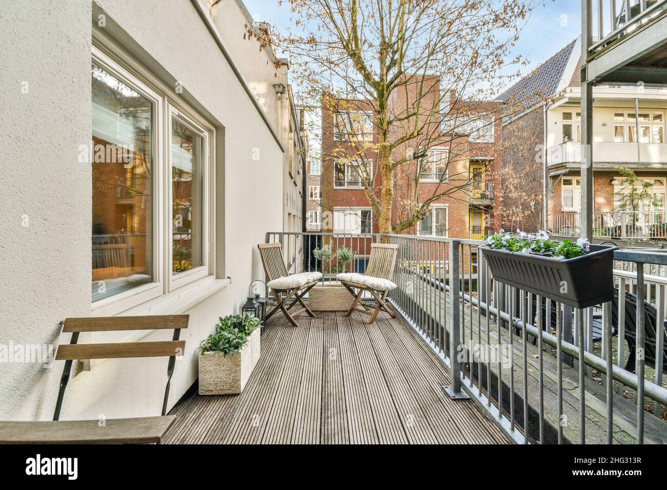 Balcony of a beautiful house in the daytime Stock Photo - Alamy