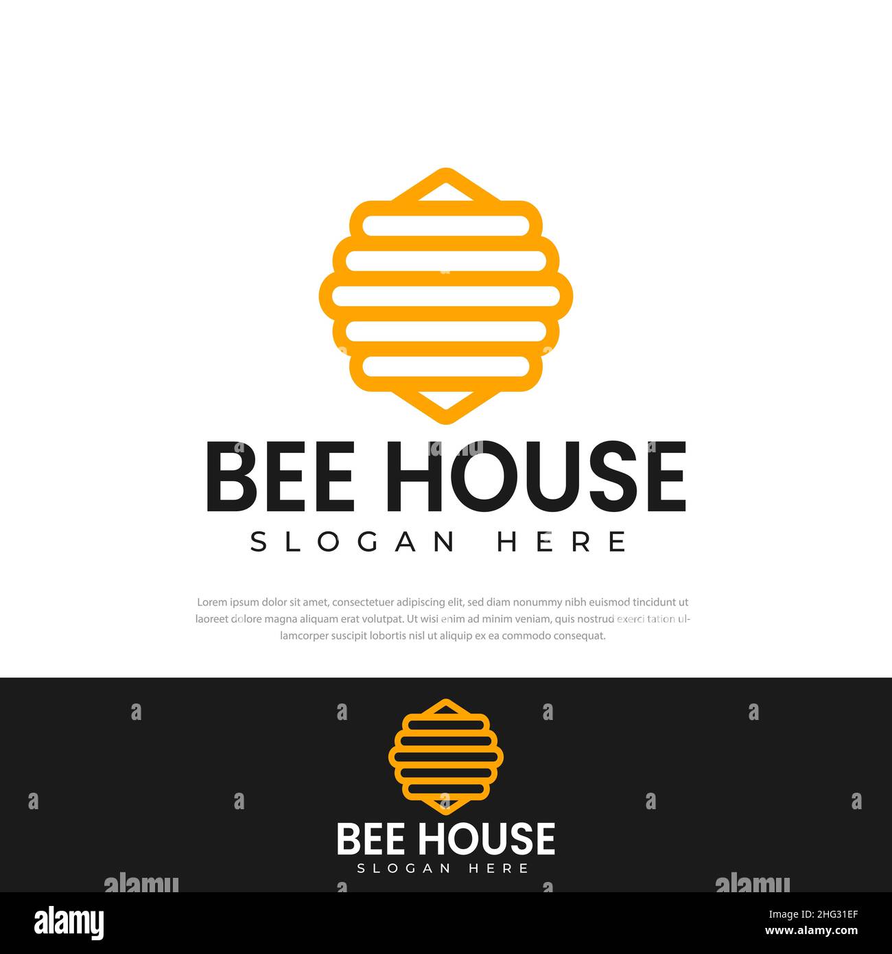 Icon illustration of Bee House logo design vector template. bee house ...