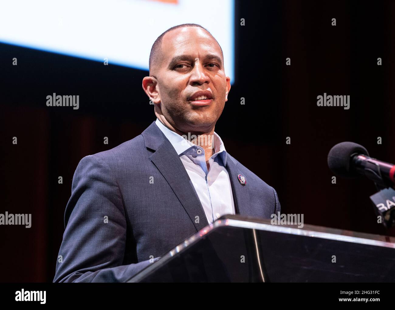 New York, NY - January, 17, 2022: Congressman Hakeem Jeffries speaks ...