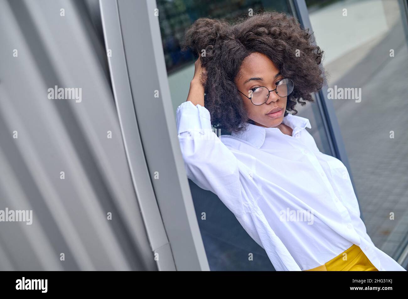 Side view real time millennial hi-res stock photography and images - Alamy