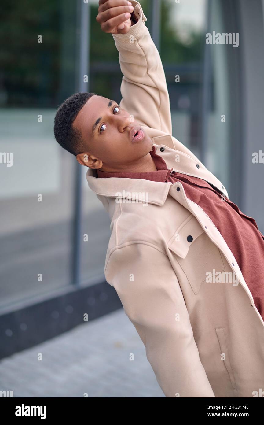 Stylish young man dancing on hi-res stock photography and images - Alamy